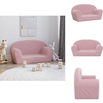 vidaXL Canap&eacute; pour enfants 2 places rose peluche douce - Canap&eacute; Enfant - Canap&eacute; B&eacute;b&eacute; - Mobilier Enfant - Meubles Chambre Enfant - Fauteuil Enfant
