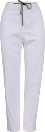 Eleventy Femme, Pantalons, Blanc, Taille: 40 FR Slim-fit Pantalons