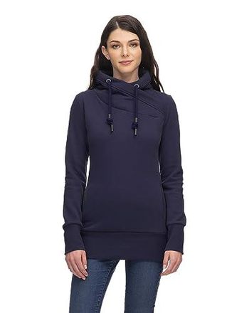 Ragwear NESKA Sweat &agrave; capuche pour femme, col montant, chaud, poches lat&eacute;rales, bleu, taille XS, Bleu marine 2321_2028, XS