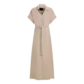 Dondup Femme, Robes, Beige, Taille: 34 FR Maxi Robe Chemise