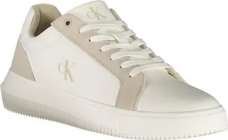 Calvin Klein Leather and Polyurethane Low-Top Sneaker - White