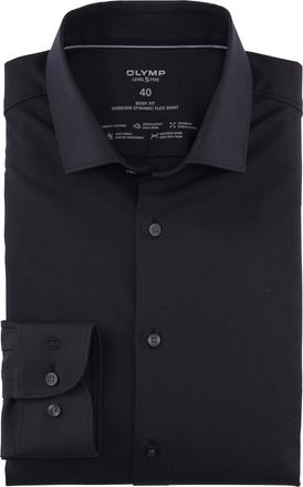 Olymp Herren Oberhemd Langarm Level.Five.Body.fit,Twill,Body fit,Modern Kent,schwarz 68,41