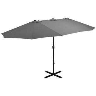 vidaXL Vidaxl - Parasol dext&eacute;rieur poteau en aluminium 460x270 cm anthracite