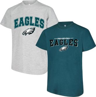 Outerstuff NFL Offizielles Lizenzprodukt f&uuml;r Kinder, Jugendliche und Jungen, 4-18, Prim&auml;r-Logo, Team-Farbe, Wortmark, Kickoff, 2er-Pack, Kombi-Set, Philadelphia 