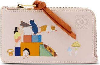 Loewe Kartenetui mit Animal-Print - Nude