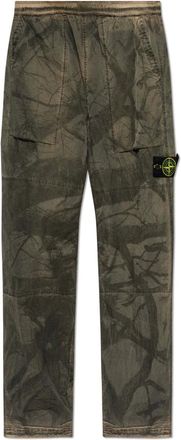 Stone Island Homme, Pantalons, Vert, Taille: W33 Pantalon droit avec &eacute;cusson logo