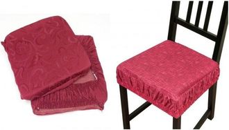 Trade Shop 6 Housses De Chaise Coussins Avec Bande &eacute;lastique Amovible Coussin De Chaise Rembourr&eacute;