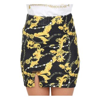 Versace Jeans Couture Schmaler Rock mit Barockmuster - - Skirts - Damen - Schwarzk - S