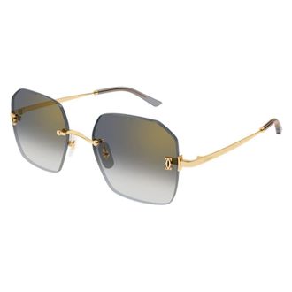 Cartier CT0591S Rimless Square Sunglasses - Gold