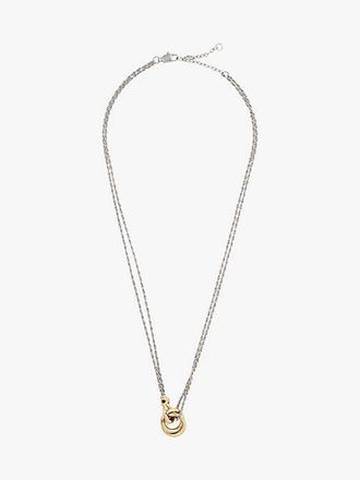 Tommy Hilfiger Collier à noeud et double chaîne bicolore