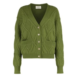 Max Mara Femme, Pulls, Vert, Taille: 36 FR Cardigan en Mohair avec Poches