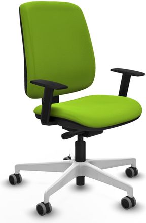 Piqueras y Crespo Schreibtischstuhl mit Rollen aus Parquet Alares mit 1D-Armlehnen. Ausgestattet mit Syncro/Traslack und injiziertem Schaum. Pistazie