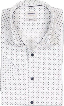 Olymp Herren Kurzarmhemd blau Baumwoll-Stretch