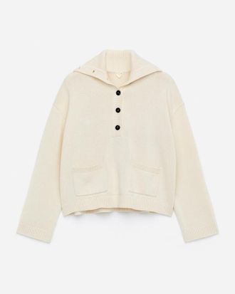 Arket Pullover Mit Hohem Kragen -Wei&szlig;