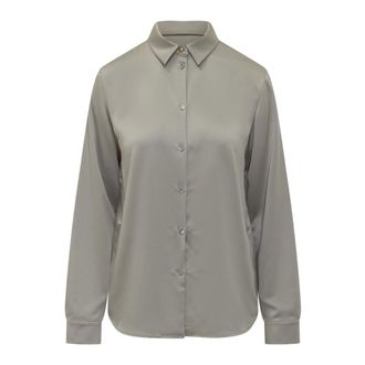 Emporio Armani Femme, Blouses et Chemises, Gris, Taille: 46 FR Valentines Day Satin Cr&ecirc;pe Shirt