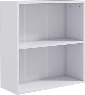 HOMCOM Biblioth&egrave;que &eacute;tag&egrave;re de Rangement avec 2 Compartiments et &eacute;tag&egrave;re r&eacute;glable, Meuble de Rangement pour Bureau, Salon, Chambre, 60 x 24 x 63 cm, Blanc