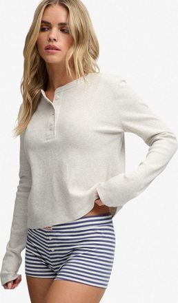 Superdry Langarmshirt ATH ESS WAFFLE BUTTON LS TOP Baumwollmischung, skinny fit