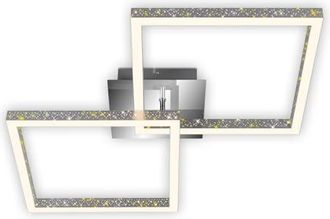 Briloner Leuchten - LED Deckenleuchte mit Glitzereffekt, Deckenlampe Dimmbar, Schwenkbar Warmweißes Licht, LED Frame, Alu-Chrom, 3751-019