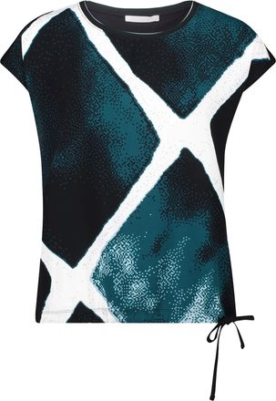 Betty & Co Damen Casual-Shirt mit Print XL, Mint/Black