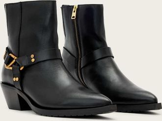 AllSaints Fox - Stiefel in Schwarz mit Karabinerhaken