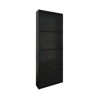 Dmora Schuhschrank Gonzalo 50x15x138h cm Schwarz 8 Paar, 4 F&auml;cher