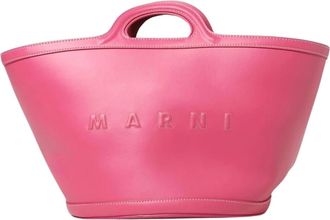 Marni Femme, Sacs, Rose, Taille: ONE Size Trunk Medium Leather Tote