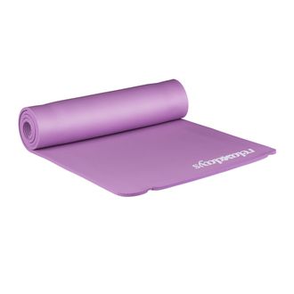 Relaxdays Yogamatte, 1 cm dick, für Pilates, Fitness, gelenkschonend, mit Tragegurt, Gymnastikmatte 60 x 180 cm, lila