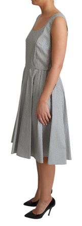 Dolce & Gabbana Polka-Dotted Cotton A-Line Dress - Gray