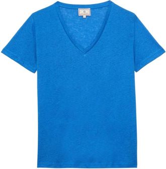 Ines De La Fressange Femme, Tops, Bleu, Taille: 42 FR Lise Linen T-shirt