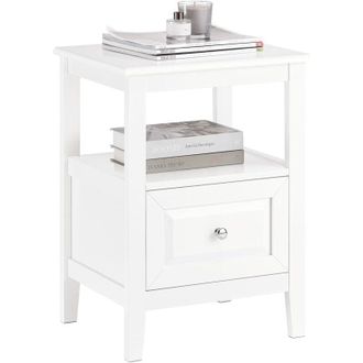 SoBuy FBT131-W Nachttisch Boxspringbett Beistelltisch schmal Sofatisch Telefontisch Nachtschrank Nachtkommode Wei&szlig; bht ca. 45x60x35cm - Sobuy