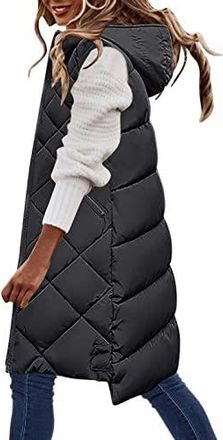Generic 2026 Vestes &agrave; capuche solides &agrave; capuche longueur moyenne veste gilet mince cardigan manteau, Noir, XXL