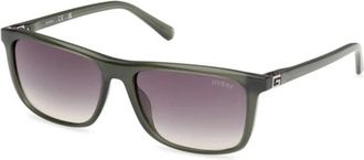 Guess Homme, Accessoires, Vert, Taille: 58 MM Lunettes de soleil rectangulaires