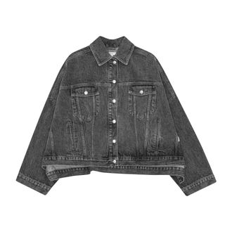 Remain Drapy Back Denim Jacket - - Jackets - Damen - Grau - S