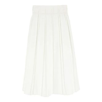 Jil Sander Plissierter Leinen-Midi-Rock - - Skirts - Damen - Wei&szlig; - 2XS