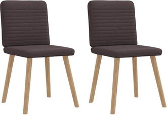 vidaXL Esszimmerstühle 2 Stk. Dunkelbraun Stoff Vidaxl