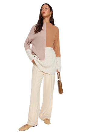 Trendyol Trendyol Damen Farbblock Lange &Auml;rmel Entspannt Hijab-Sweater