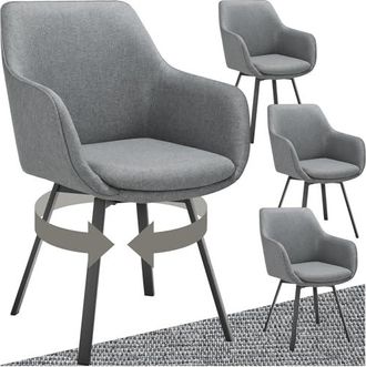 TecTake Lot de 4 Chaise pivotante de Salle à Manger Moderne Fauteuil salon Chaise Ergonomique Rembourrée Confortable Chaise Design Meuble salon pour Salle à m