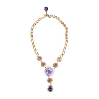 Dolce & Gabbana Blumen Kristall Perlen Anh&auml;nger Halskette - - Accessories - Damen - Mehrfarbig - ONE SIZE
