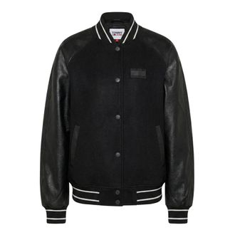 Tommy Jeans Femme, Vestes, Noir, Taille: 40 FR Blouson Teddy Relax Avec Laine