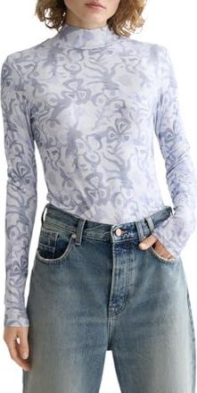 Scotch & Soda All Over Printed Slim-Fit Ls T-Shirt, Dancer Lavender, M Femme