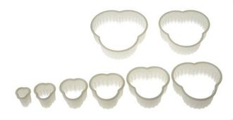 Silikomart Silikomart Wonder Cakes Collection Ausstechformen, rund, geriffelt, Nylon Klee Fluted weiß