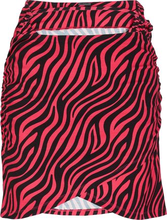 8 by YOOX PRINTED JERSEY CUT-OUT MINI SKIRT