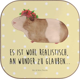 Mr. & Mrs. Panda Coaster Meerschweinchen Weisheit - Geschenk, Spruch, Wunderland, Untersetzer Glas, für Gläser, Motivation, Teeuntersetzer, Wunder, gläseruntersetzer, 