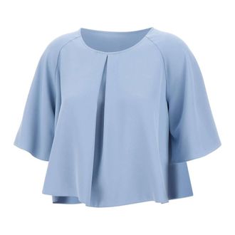 Kaos Kaos, Femme, Blouses et Chemises, Bleu, Taille: 42 FR Blouse &Eacute;vas&eacute;e Courte