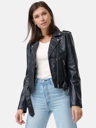 Tazzio Lederjacke F508 Biker Look mit coolen Zipper-Details & Reverskragen