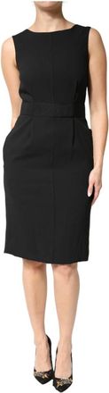 Dolce & Gabbana Femme, Robes, Noir, Taille: 38 FR Robe fourreau sans manches