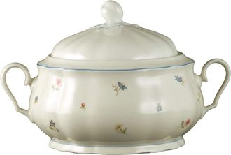 SELTMANN WEIDEN Marie-Luise Schüssel mit Deckel 2,15 l Streublume blauer Rand