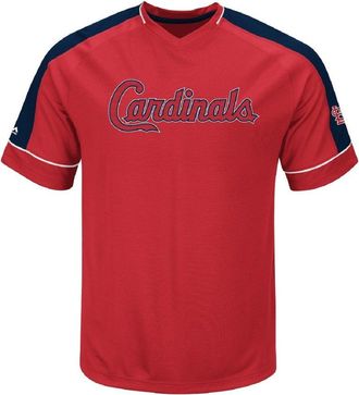 Majestic St. Louis Cardinals MLB Lead Off Hitter V-Neck Mens Fashion Jersey