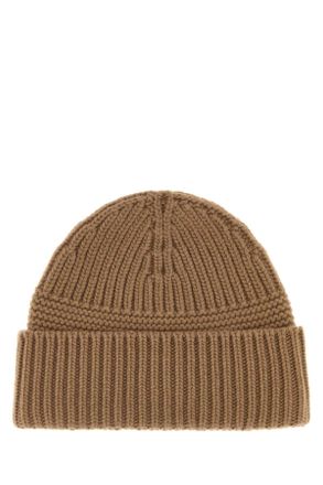 Miu Miu Womens Camel Wool Blend Beanie Hat Cammello Exterior: Cashmere Cappelli E Fasce Per Capelli