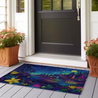 Generic Tapis Couloir Long For&ecirc;t &eacute;toil&eacute;e Fantastique Tapis Cuisine Devant Evier Antid&eacute;rapant Absorbant Tapis Int&eacute;rieur Entr&eacute;e Long 80x200 cm de Passage Modern